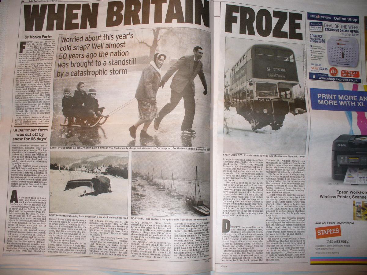 50 YEARS AGO - THE 1963 BIG FREEZE |﻿ Historic Weather